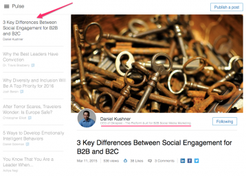 Using LinkedIn Pulse to Publish Content and Expand Reach